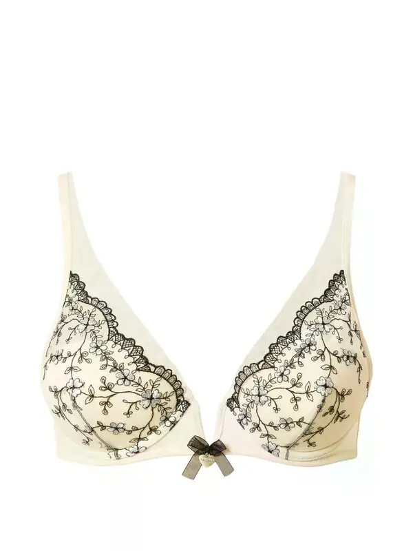 TWINSET Embroidered Tulle Bralette - Neutrals