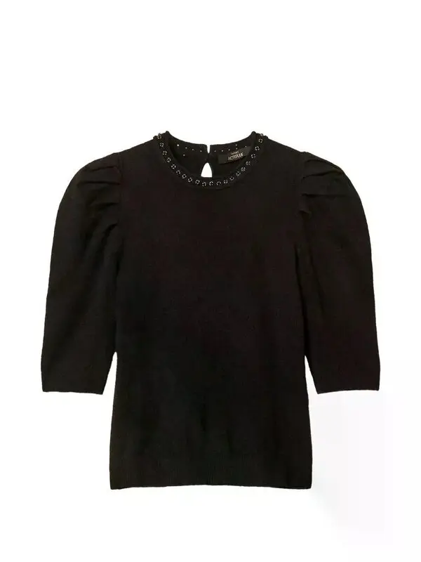 TWINSET Recycled Yarn Jumper With Rhinestones - Black