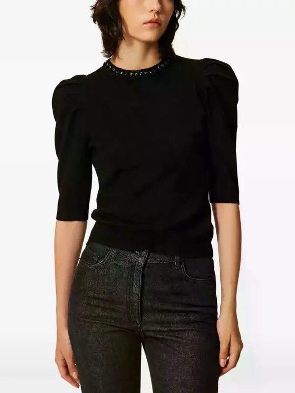 TWINSET Recycled Yarn Jumper With Rhinestones