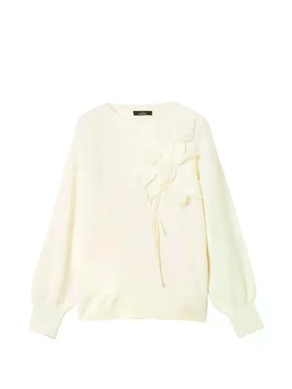 TWINSET Jumper With Organza Floral Ramage Appliqu