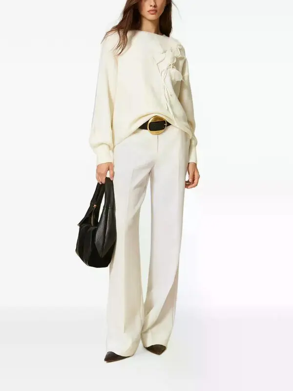 TWINSET Jumper With Organza Floral Ramage Appliqu