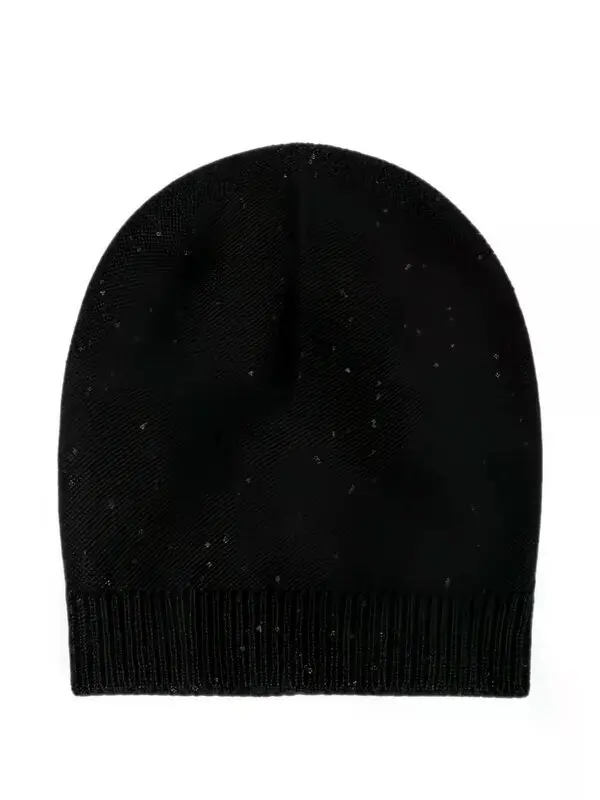 Fabiana Filippi Sequin-embellished Ribbed-knit Beanie - Black