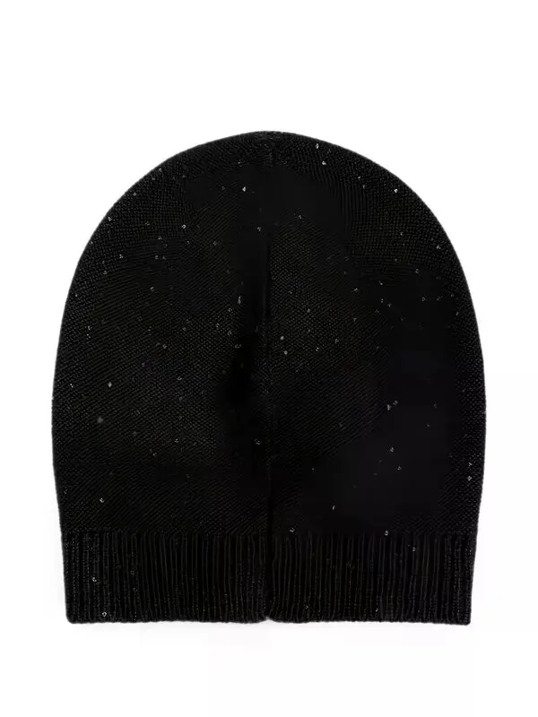Fabiana Filippi Sequin Embellished Beanie Hat - Black