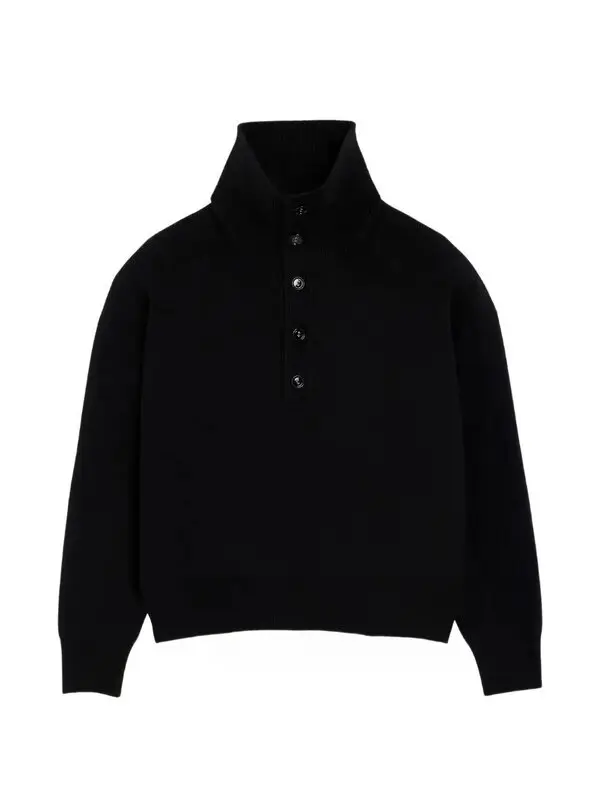 AMI Paris High-neck Button-up Jumper