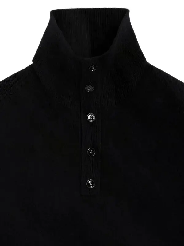 AMI Paris High-neck Button-up Jumper - Black