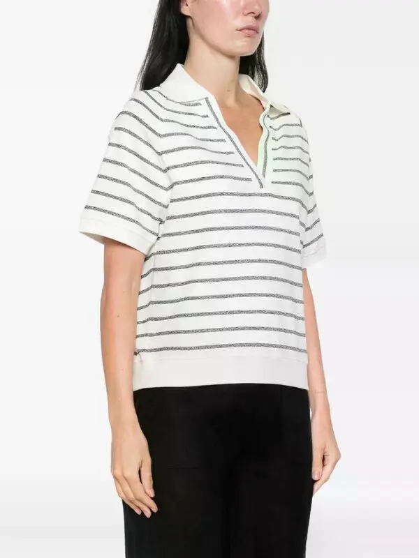 MAISON123 Lilas Striped V-neck T-shirt