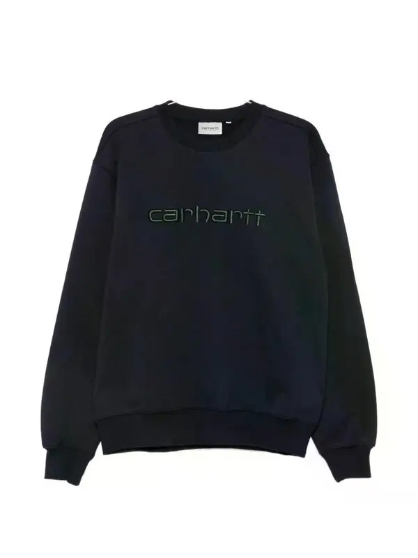 Carhartt Work In Progress Logo Embroidered Crewneck Sweater - Blue