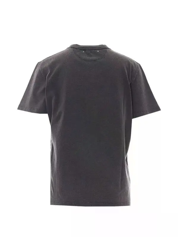 GOLDEN GOOSE Anthracite-gray T-shirt With Crystals - Grey