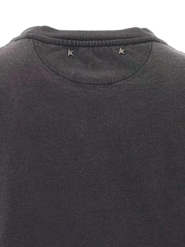 GOLDEN GOOSE Anthracite-gray T-shirt With Crystals
