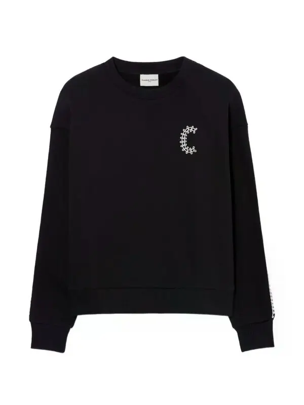 Claudie Pierlot Organic Cotton Embroidered Sweatshirt - Blue