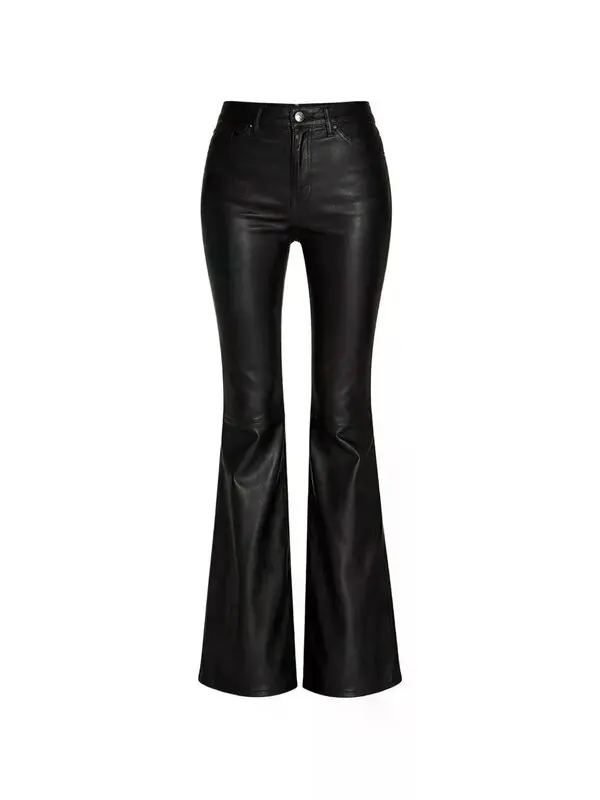 Sprwmn Flared Lambskin Leather Trousers - Black