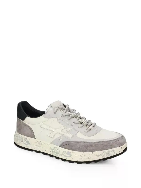 Premiata Nous Logo-patch Panelled Sneakers - Neutrals