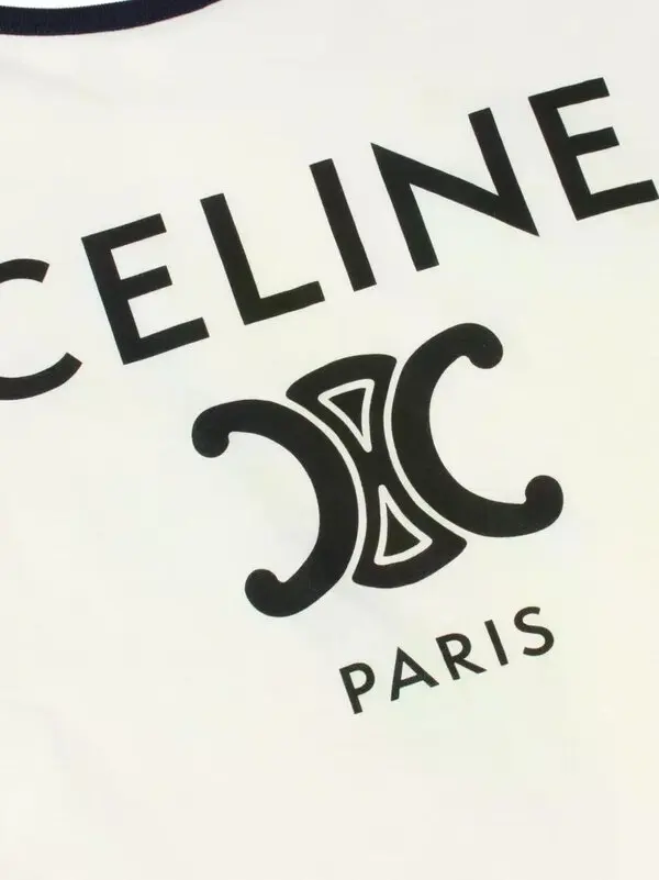 Celine Triomphe Cotton T-shirt - White