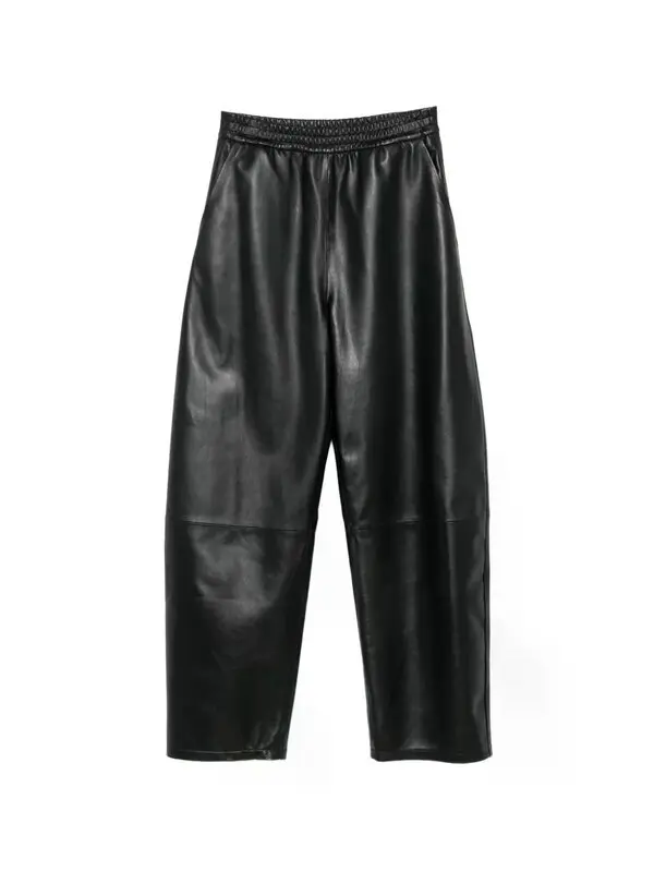 ARMA Leather Ribbed Trim Trousers