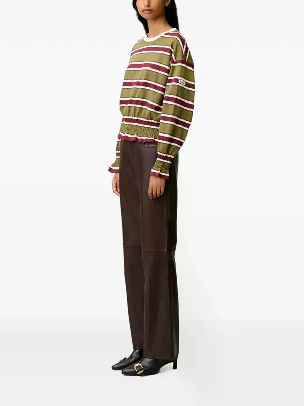 Claudie Pierlot Striped Smocked T-shirt