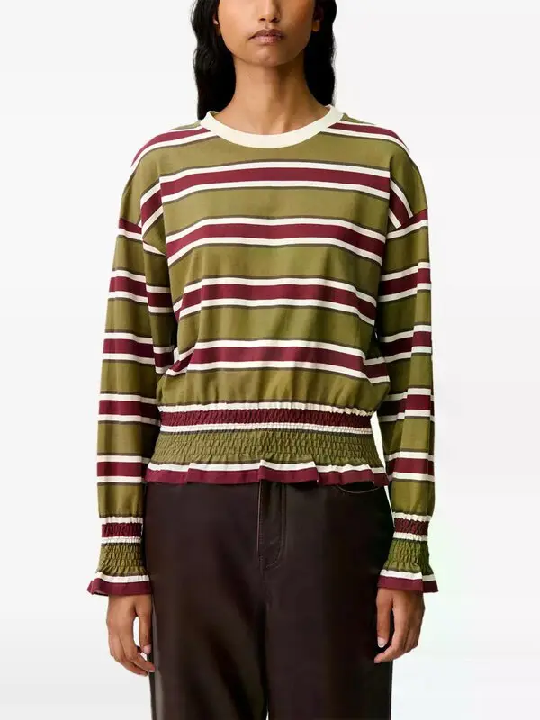 Claudie Pierlot Striped Smocked T-shirt