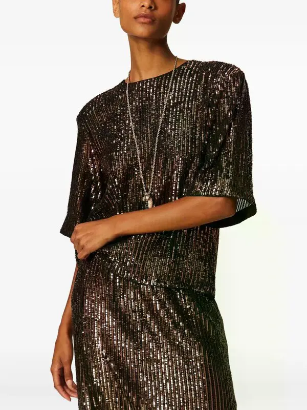 TWINSET Sequin Crew Neck Blouse