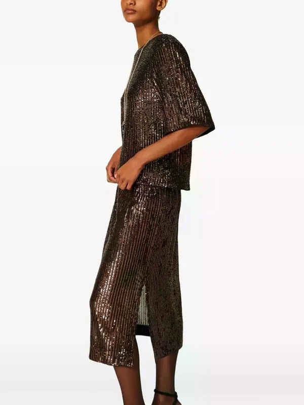 TWINSET Sequin Crew Neck Blouse