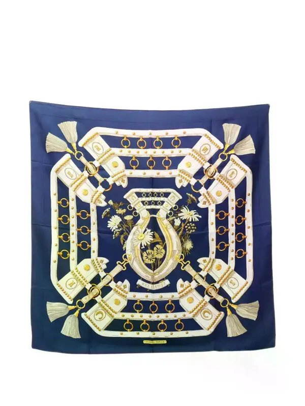 Hermès 2000s 90 Carré Aux Champs Scarf - Blue