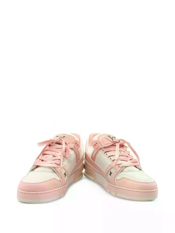 LOUIS VUITTON Paneled Leather Sneakers - Pink