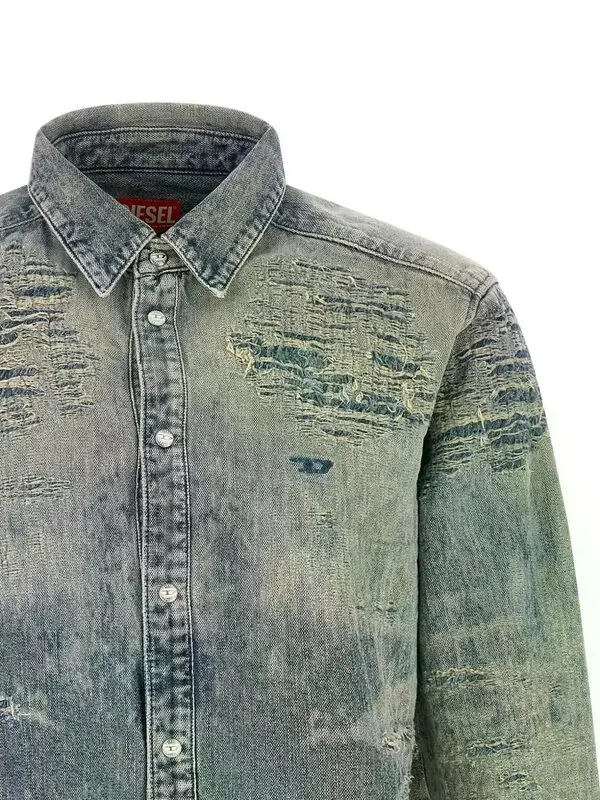 DIESEL® D-simply Distressed Denim Shirt