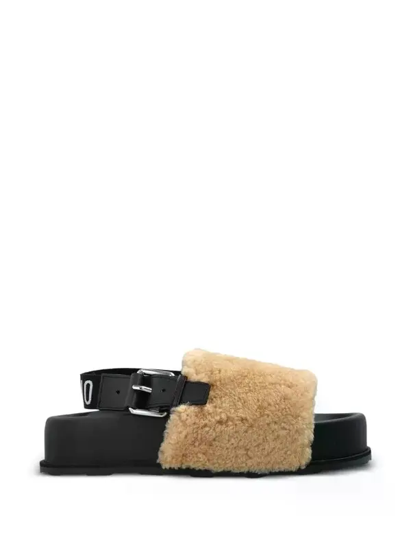 Moschino Platform Sandals With Logo - Neutrals
