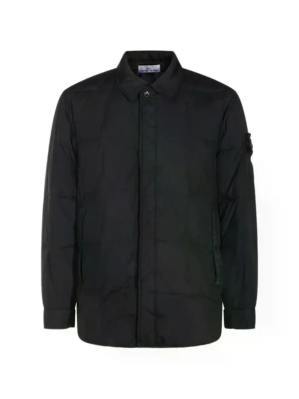 Stone Island Garment Dyed Crinkle Reps Ny Quilted Jacket - Black