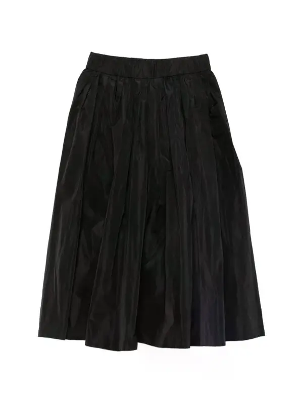 SUSANNE BOMMER Pleated Silk-blend Skirt - Black