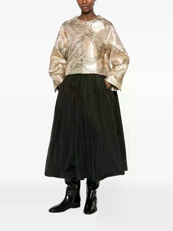 SUSANNE BOMMER Pleated Silk-blend Skirt