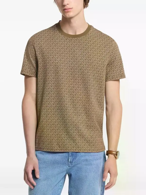 Michael Kors Signature Logo Print Cotton Jersey T-shirt - Neutrals