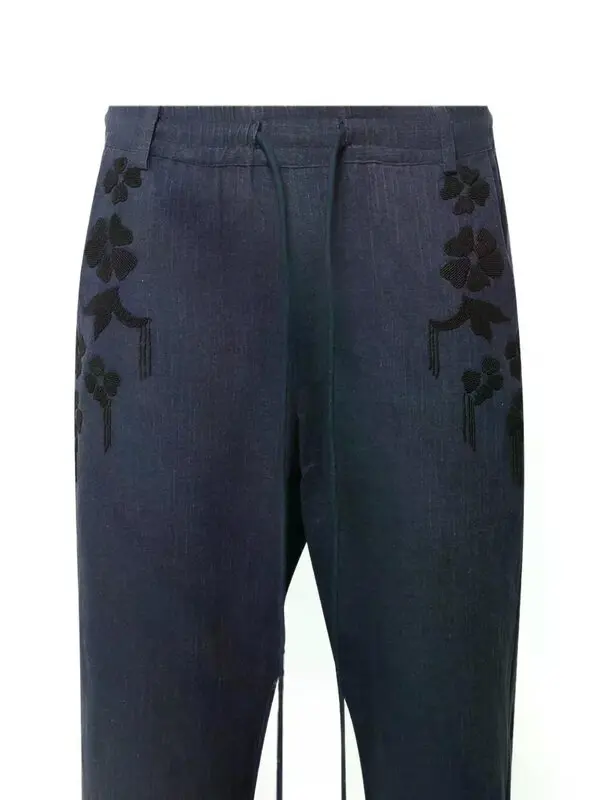 BAZISZT Bazyiszt Floral Embroidered Trousers - Blue