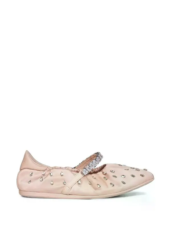 JIMMY CHOO Embellished Ballet Flats - Pink