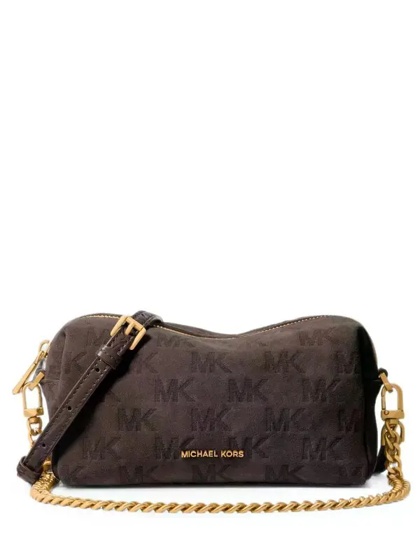 Michael Kors Bryant Small Logo-embossed Suede Convertible Crossbody Bag - Brown
