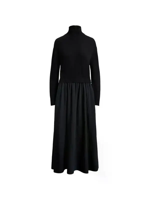 Polo Ralph Lauren Wool-bodice Crepe Dress - Black