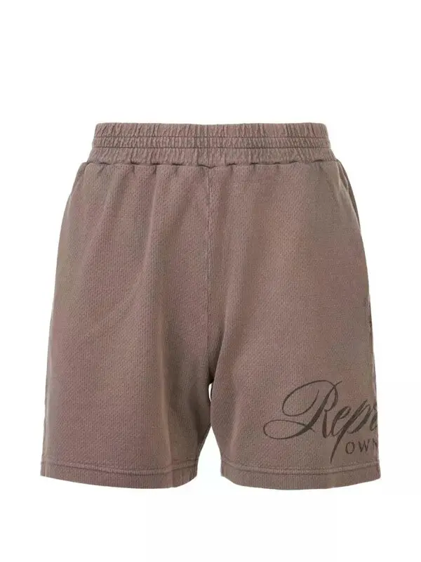 REPRESENT Logo-print Mesh Shorts - Brown