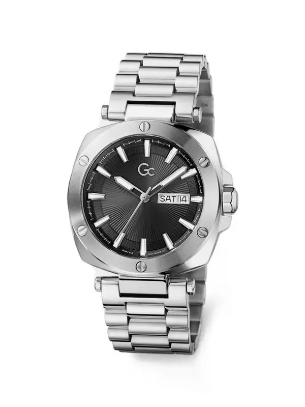 Guess Gc Nobilis Day-date 44mm Watch - Black