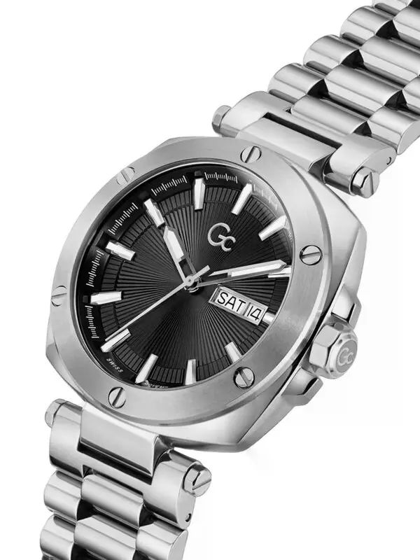 Guess Gc Nobilis Day-date 44mm Watch - Black