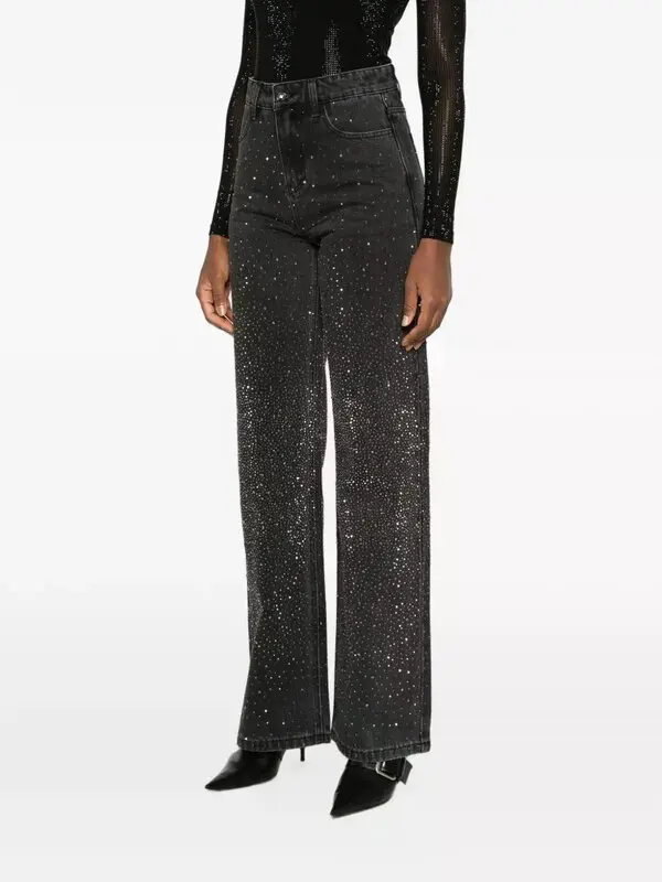 TWENTY FOURHAITCH Anser Rhinestone-embellished Wide-leg Jeans