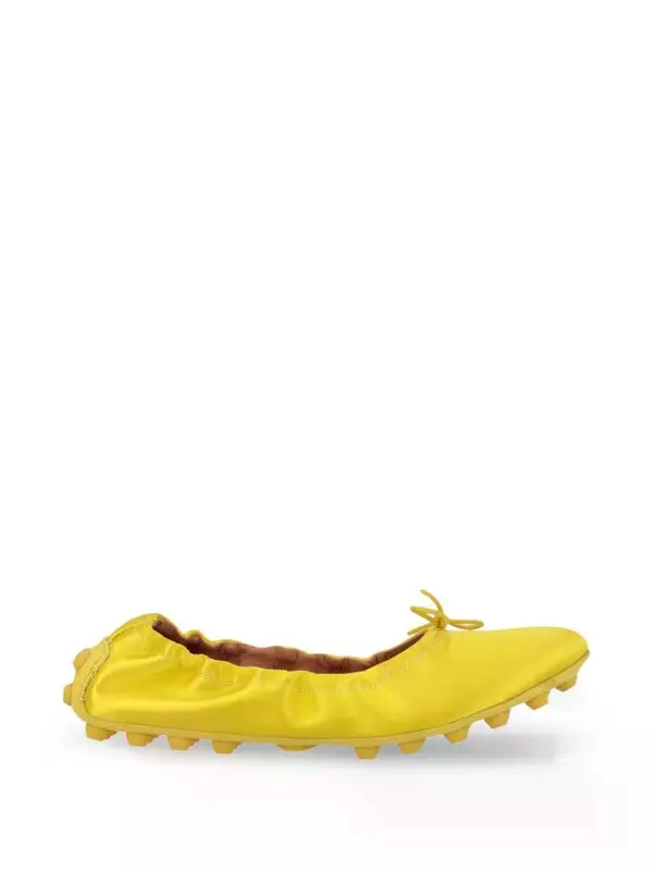 TOD'S Gommino Ballet Flats With Bow Detailing - Yellow