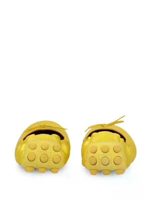 TOD'S Gommino Ballet Flats With Bow Detailing - Yellow