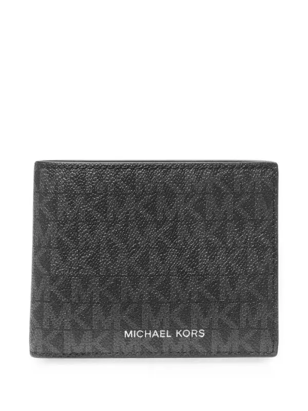 Michael Kors Harrison Logo Billfold Wallet With Passcase - Black
