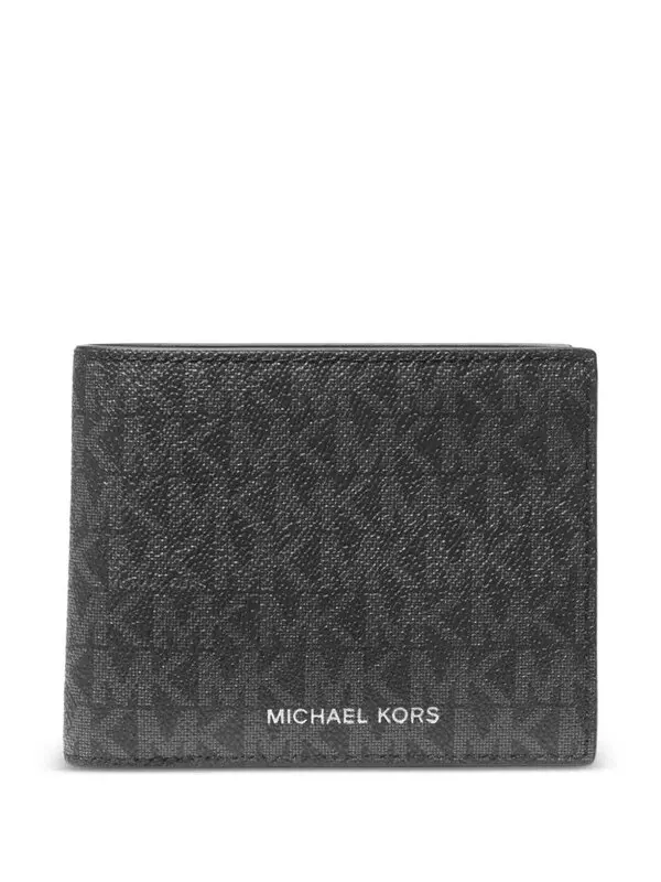 Michael Kors Harrison Logo Billfold Wallet With Passcase - Black