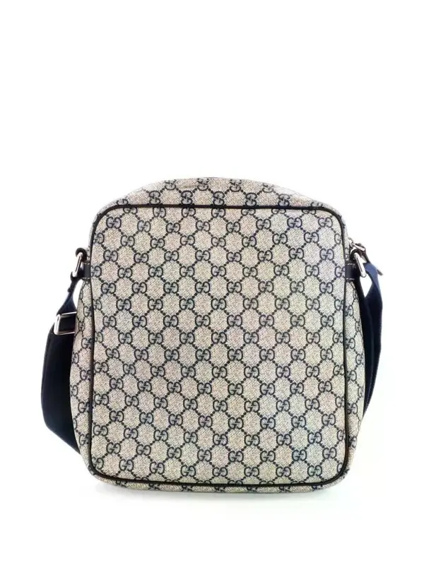Gucci Front Zip Messenger Gg Coated Canvas Medium Crossbody Bag