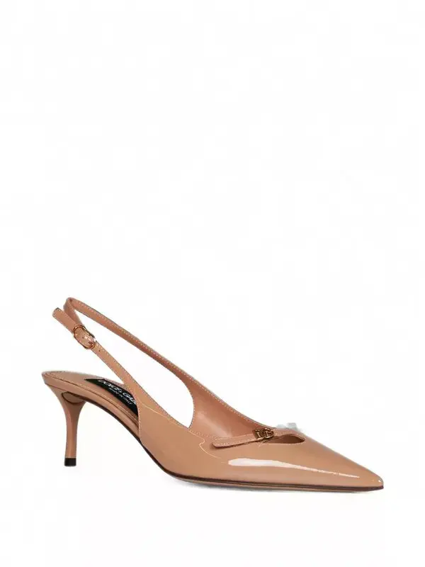 Dolce & Gabbana Patent Leather Slingback Pumps - Neutrals
