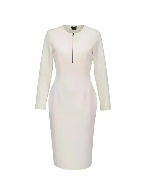 TOM FORD Zip-fastening Cut-out Midi Dress - Neutrals
