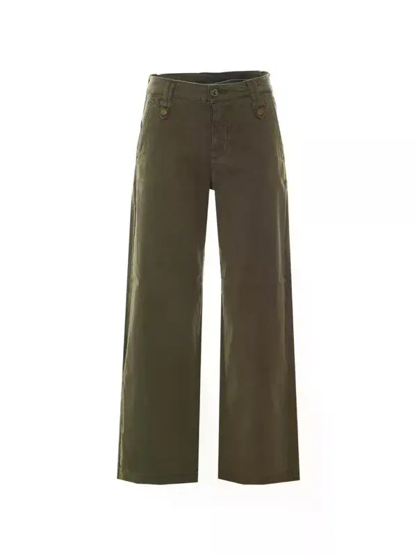 Liu Jo Cropped Flare Trousers - Green