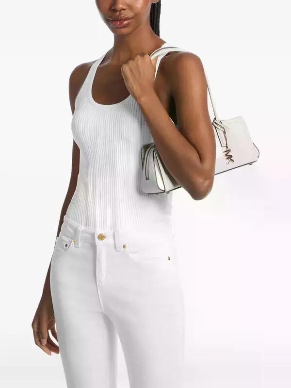 Michael Kors Laila Small Leather Shoulder Bag - White