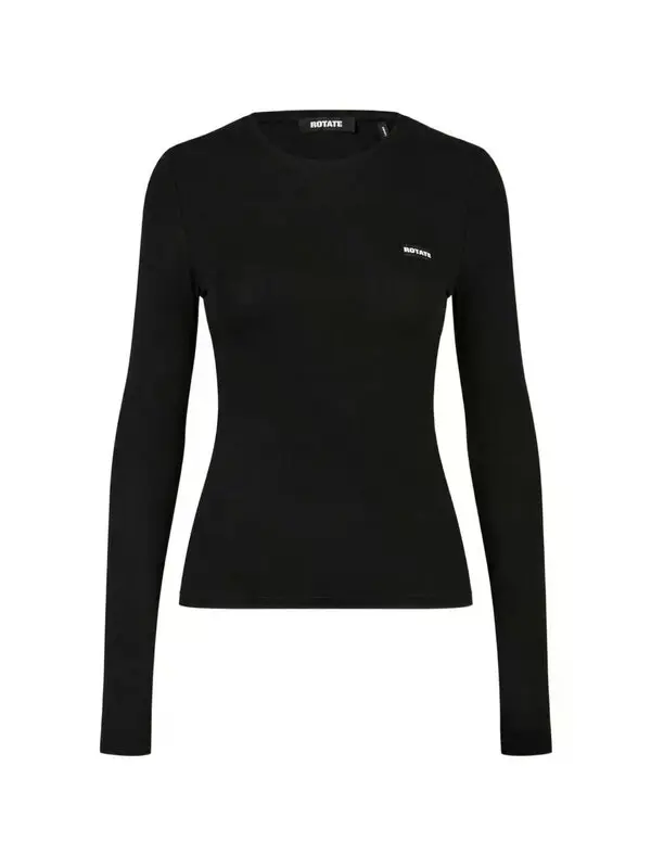 ROTATE BY BIRGER CHRISTENSEN Long-sleeve T-shirt With Logo Patch - Black