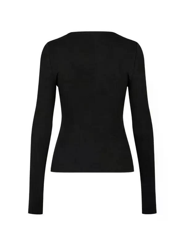 ROTATE BY BIRGER CHRISTENSEN Long-sleeve T-shirt With Logo Patch - Black