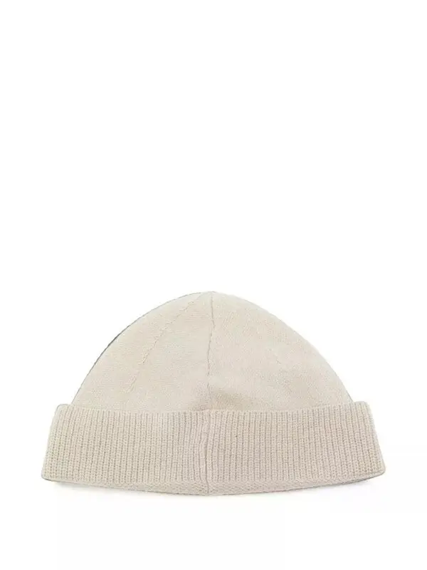 Stone Island Logo-patch Ribbed-trim Beanie Hat
